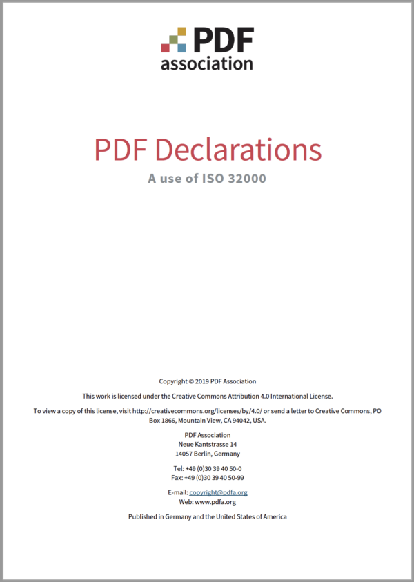Announcing PDF Declarations – PDF Association