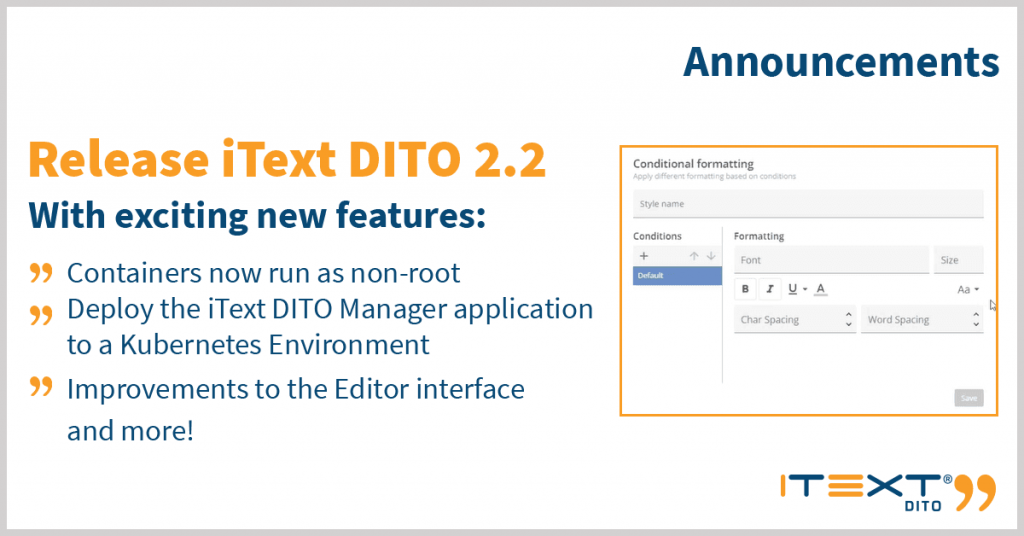 iText DITO 2.2 is now available – PDF Association
