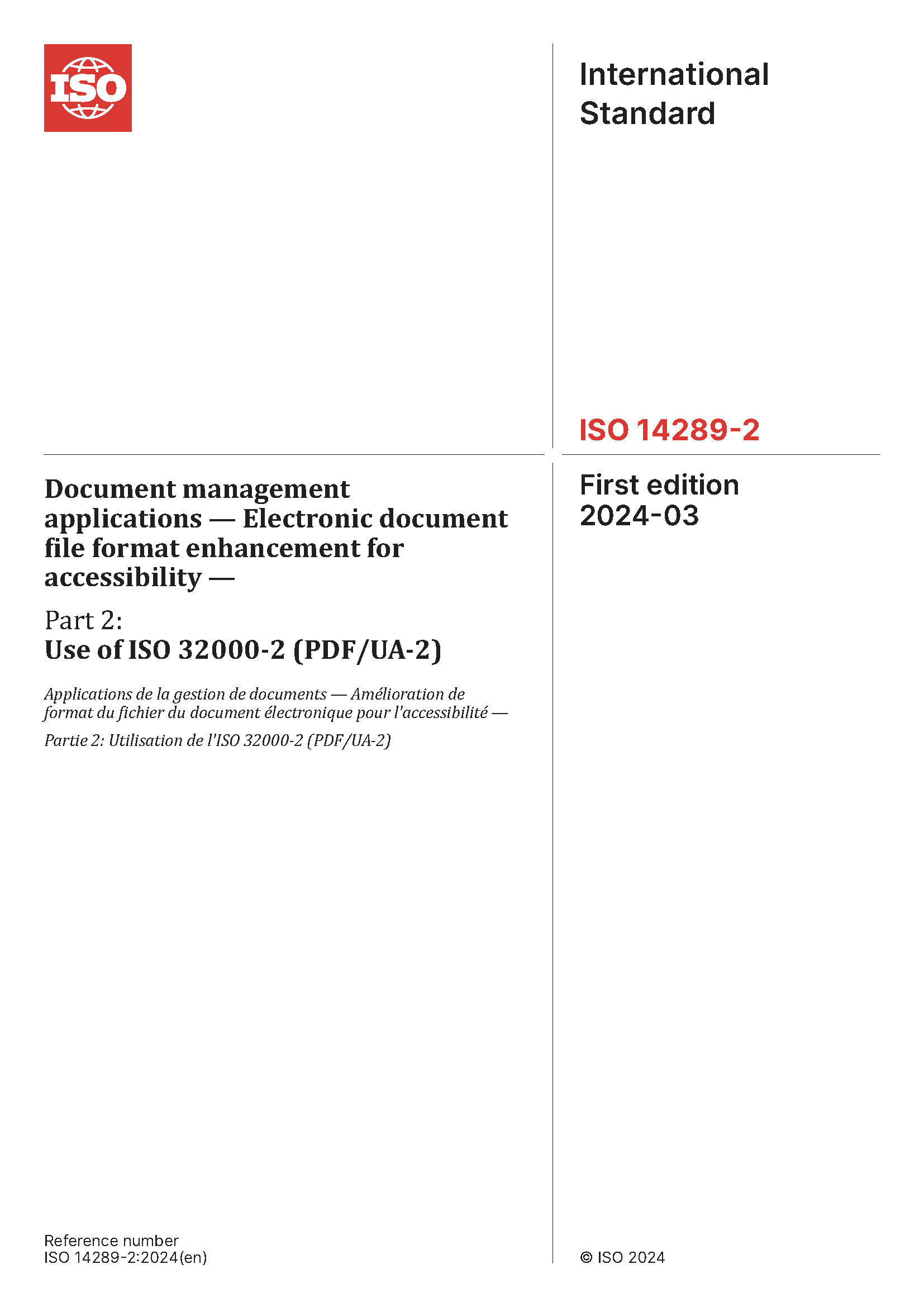 ISO 14289-2 (PDF/UA-2), the “gold standard” for accessibility in PDF 2. ...